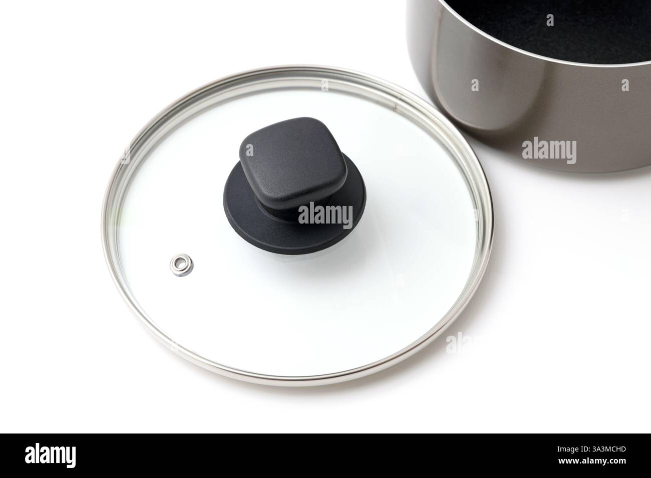 glass lid from a pot isolated on white background Stock Photo - Alamy
