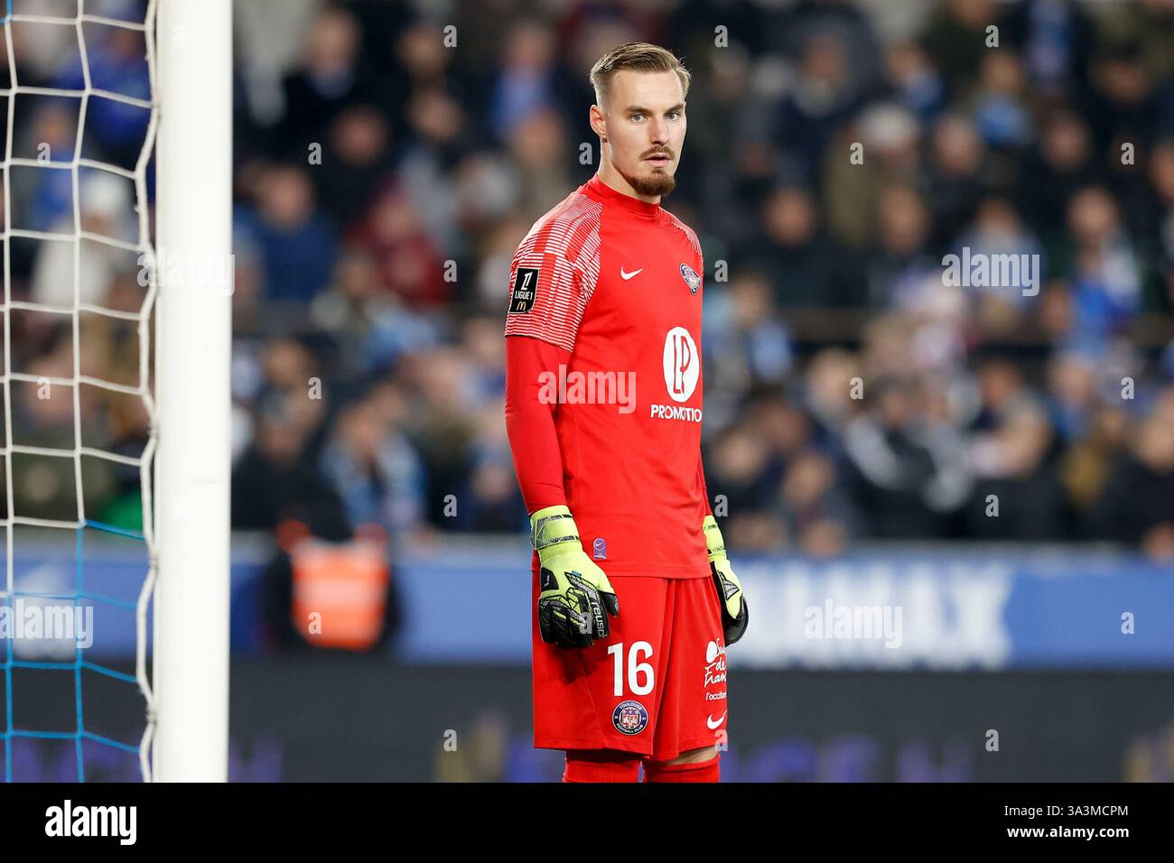 France. 16th Mar, 2025. 16 Christian Kjetil HAUG (tfc) during the Ligue ...