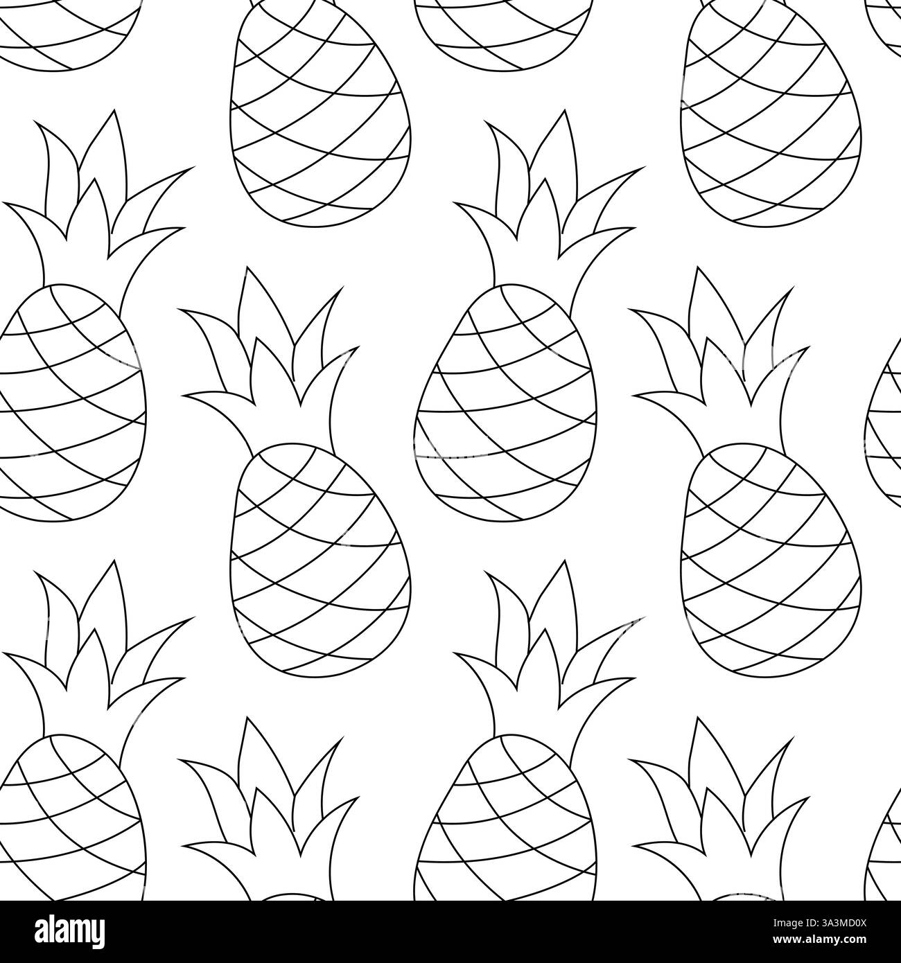 Pineapple pattern design featuring repeated outlines on a simple white ...