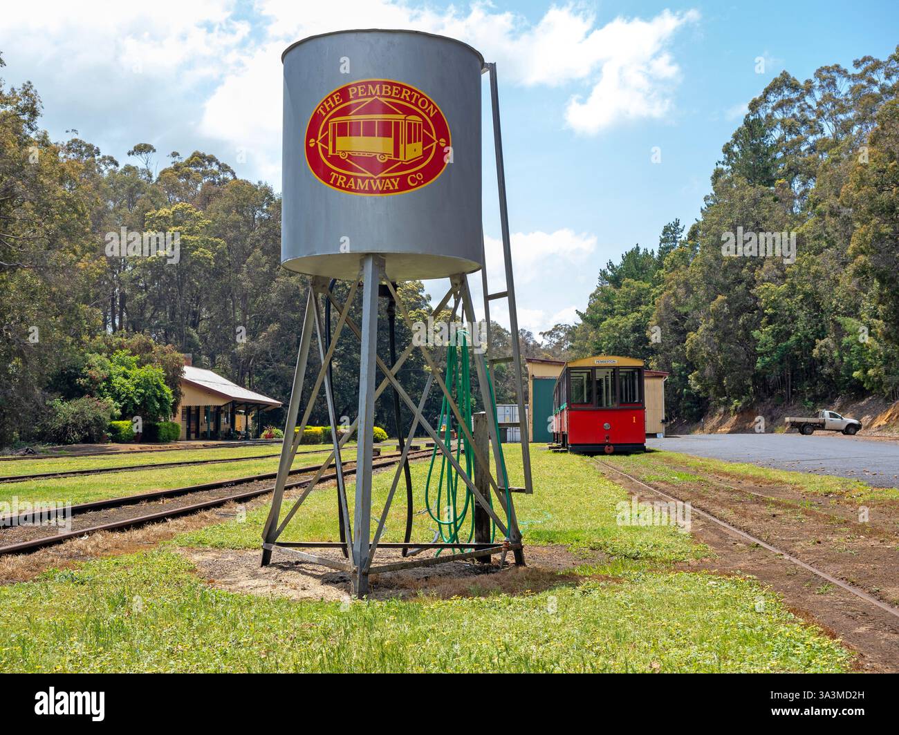 The old Pemberton railway station Stock Photo - Alamy