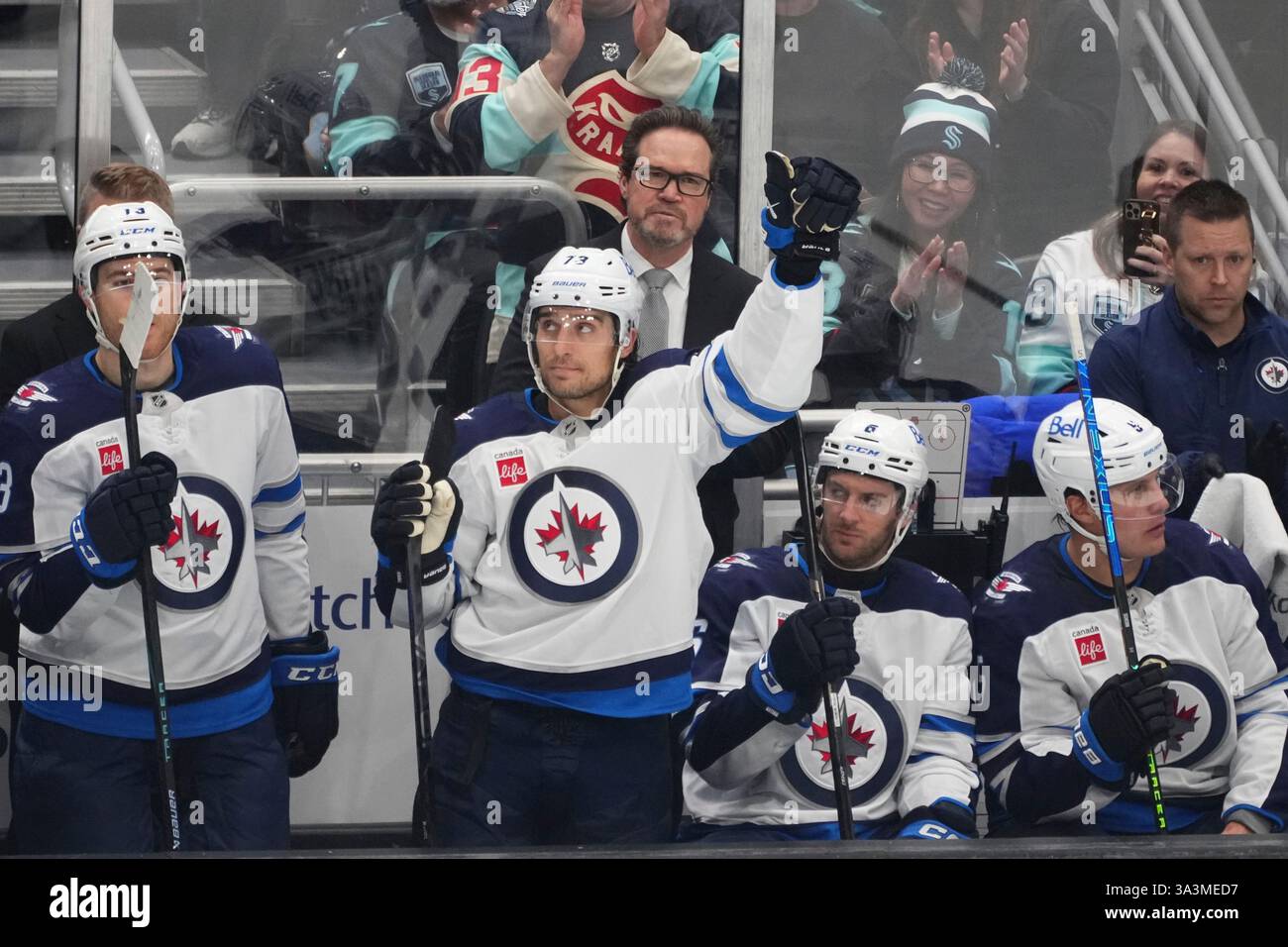 Former Seattle Kraken player, Winnipeg Jets left wing Brandon Tanev (73 ...