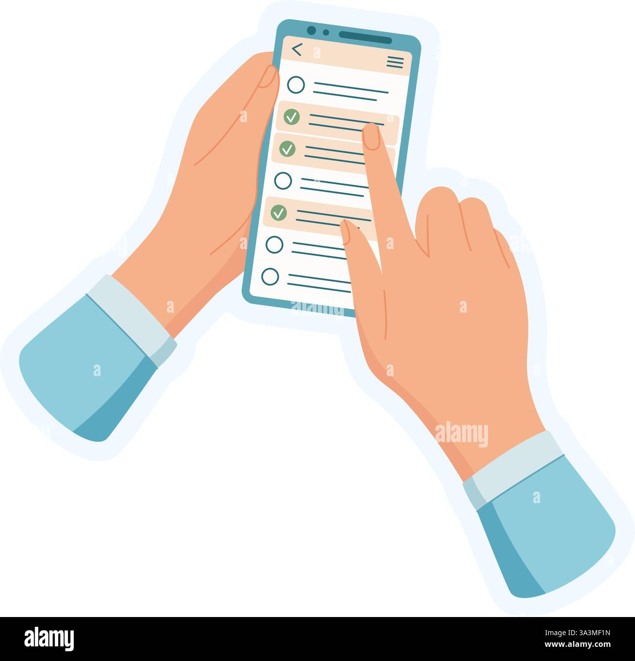 Sticker Of Hand Holding Phone Stock Vector Image & Art - Alamy