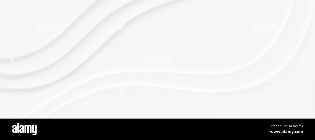Neumorphism background with soft white curved lines on light grey ...