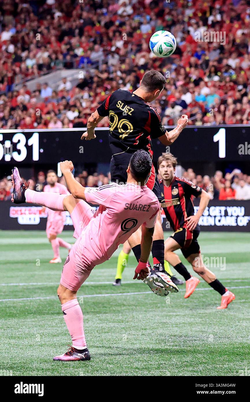 ATLANTA, GA - MARCH 16: Bartosz Slisz #99 of Atlanta United FC heads ...