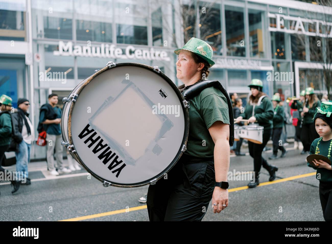 Canada, Toronto - 16 march 2025: Saint Patrick Day Parade. Drummer in ...