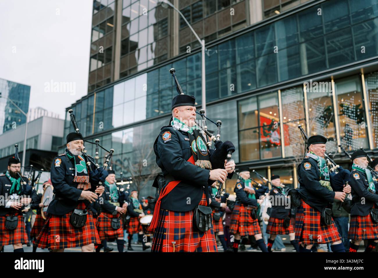 Canada, Toronto - 16 march 2025: Saint Patrick Day Parade. Bagpipe ...
