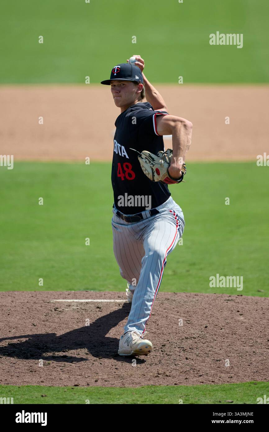 Minnesota Twins pitcher Jacob Wosinski (48) during an MLB Spring ...