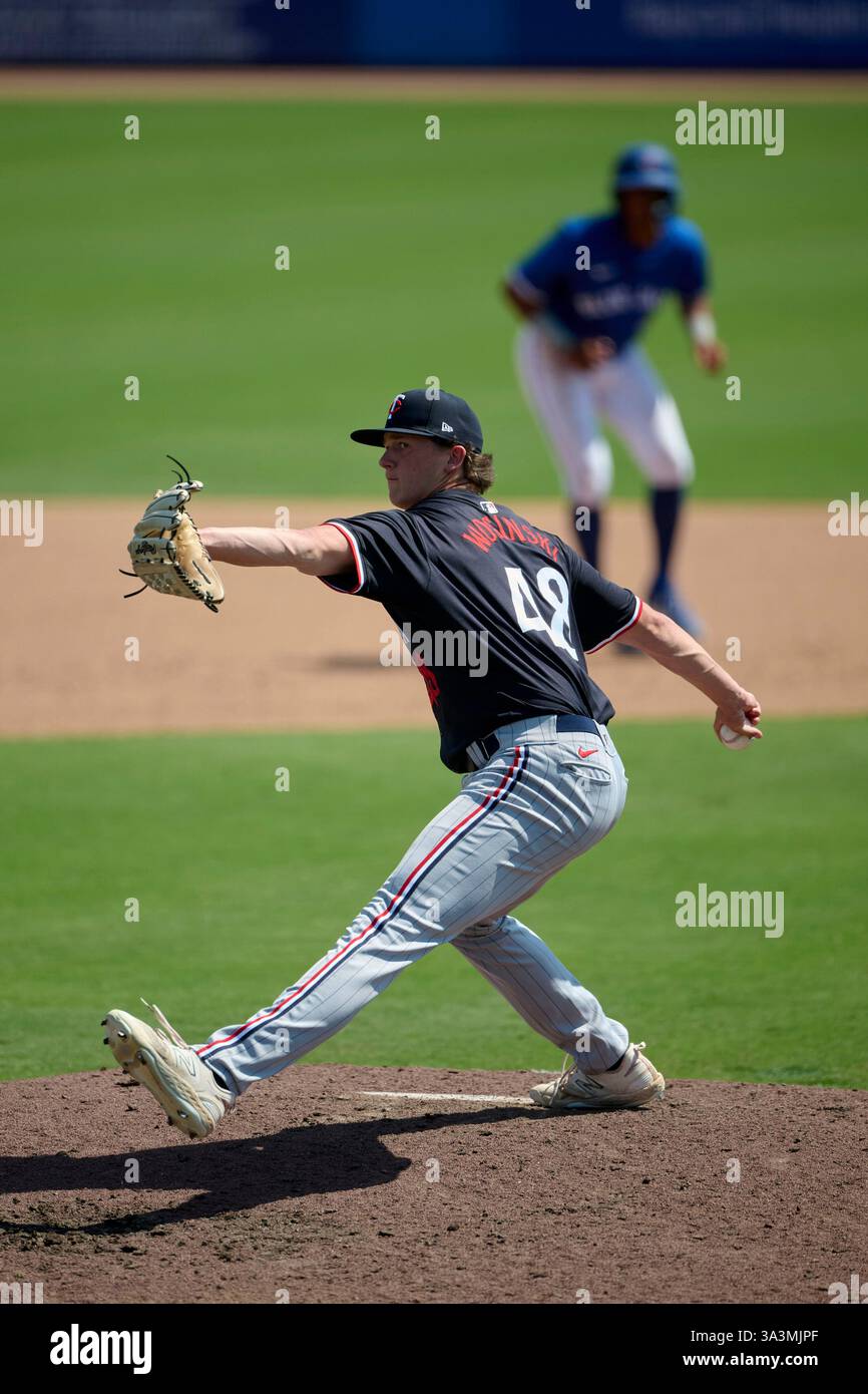 Minnesota Twins pitcher Jacob Wosinski (48) during an MLB Spring ...