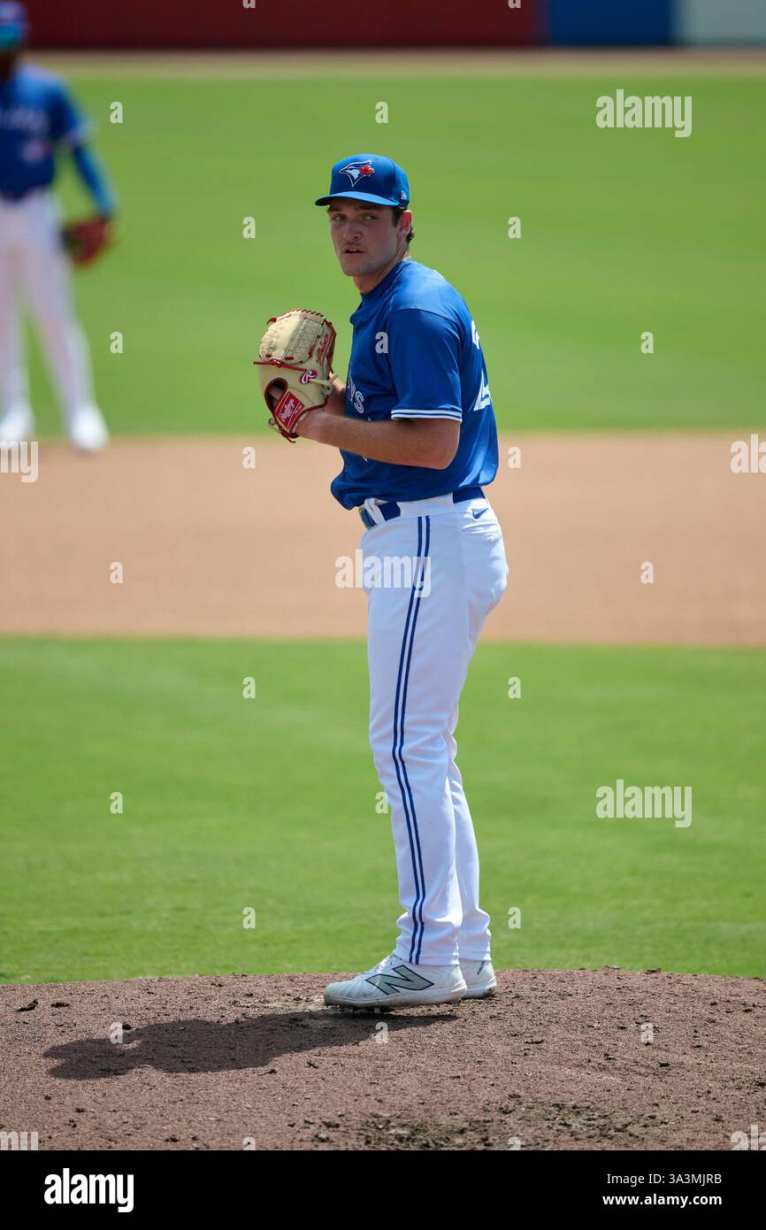 Toronto Blue Jays pitcher Trey Yesavage (23) during an MLB Spring ...