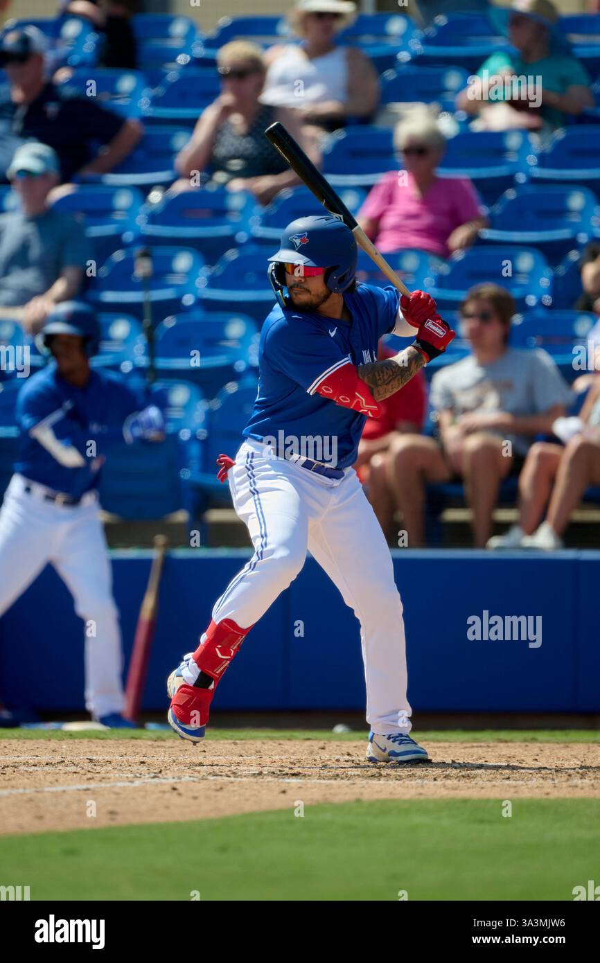 Toronto Blue Jays Yohendrick Pinango (22) at bat during an MLB Spring ...