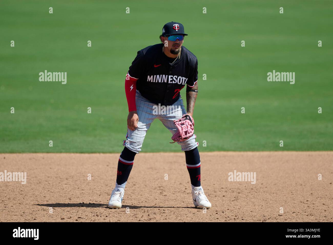 Minnesota Twins third baseman Danny De Andrade (25) during an MLB ...