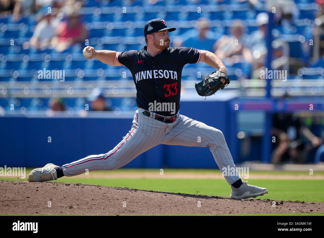 Minnesota Twins pitcher Kyle Bischoff (33) during an MLB Spring ...