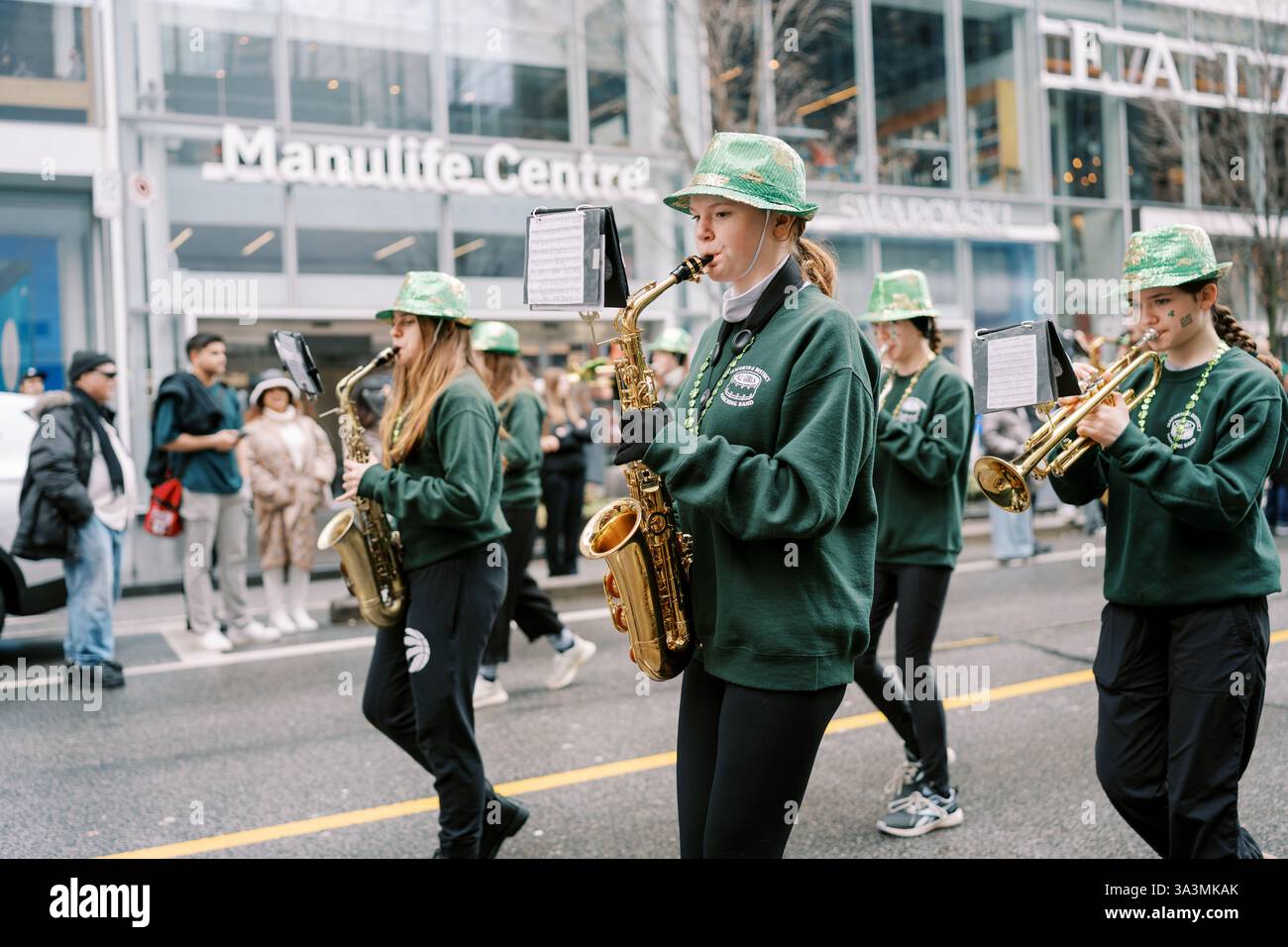 Canada, Toronto - 16 march 2025: Saint Patrick Day Parade. Marching ...