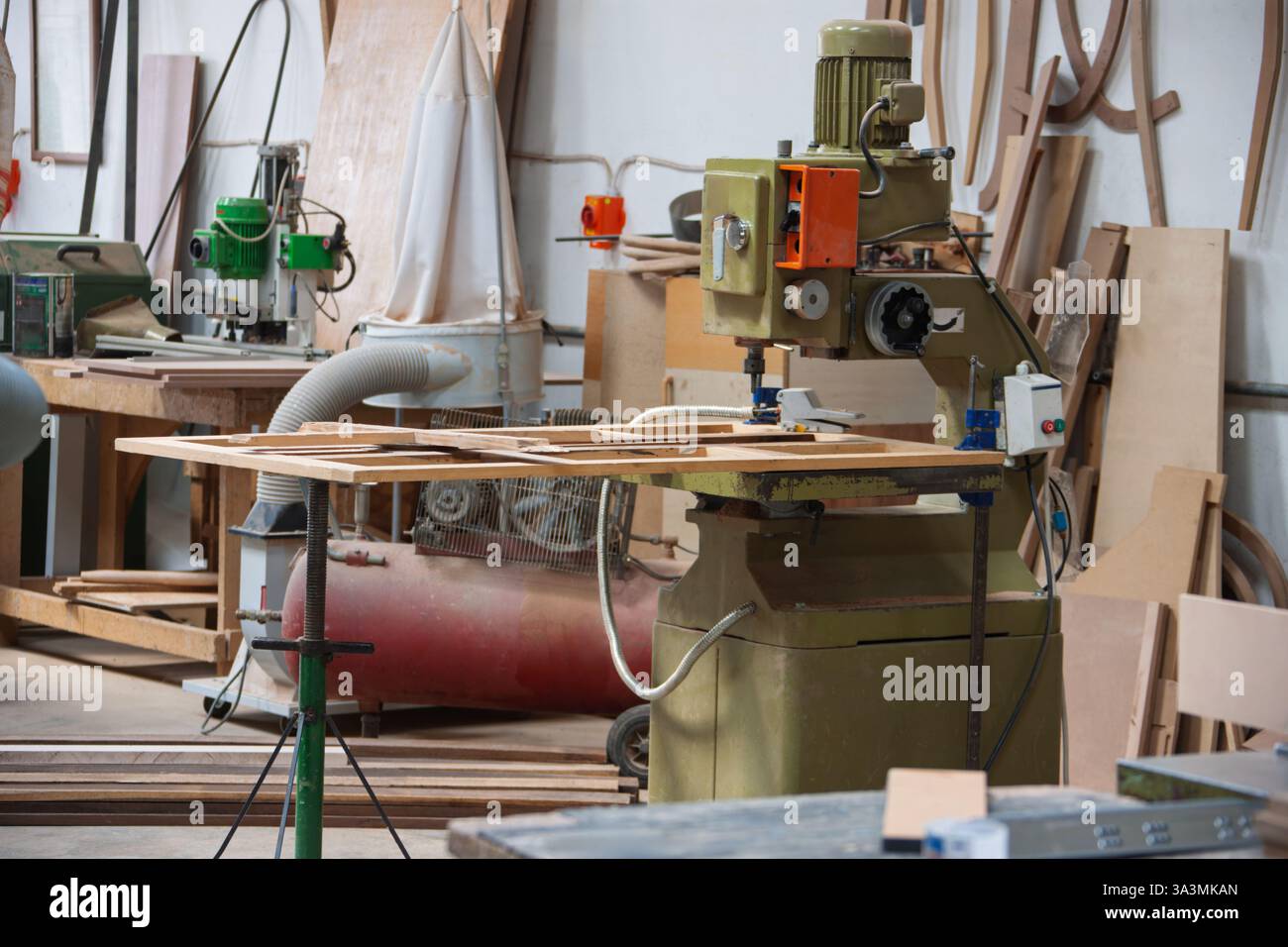 wood routers, mill machines and air compressor , furniture factory ...