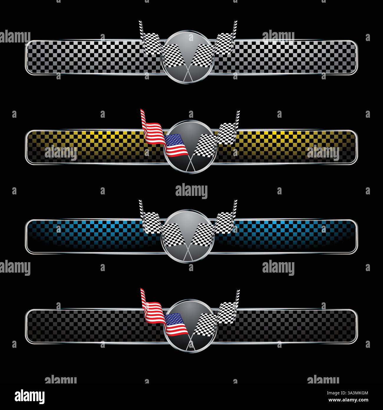 Checkered pattern flags banners set Stock Vector Image & Art - Alamy