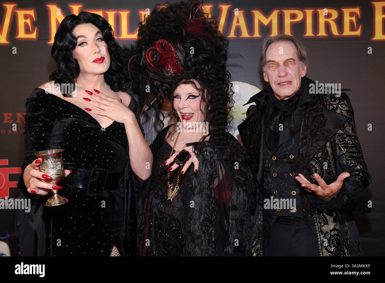 Burbank, California, USA. 15th March, 2025. Audrey, Ve Neill, and guest ...