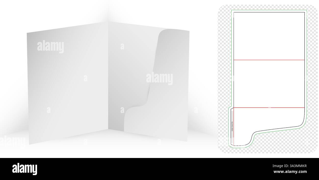 file folder business die cut templates designs 3d mock-up isolated ...