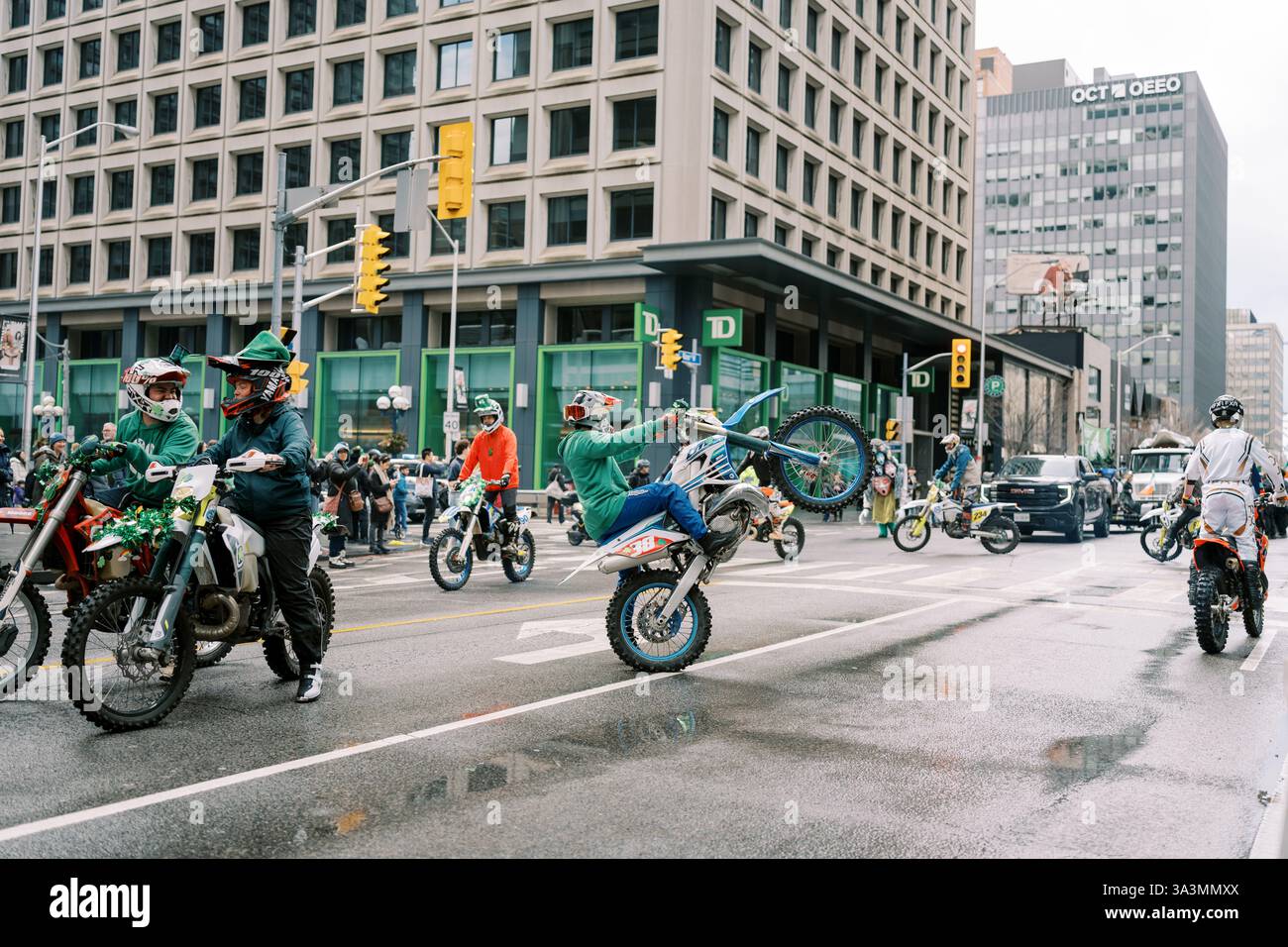 Canada, Toronto - 16 march 2025: Saint Patrick Day Parade. Dynamic ...