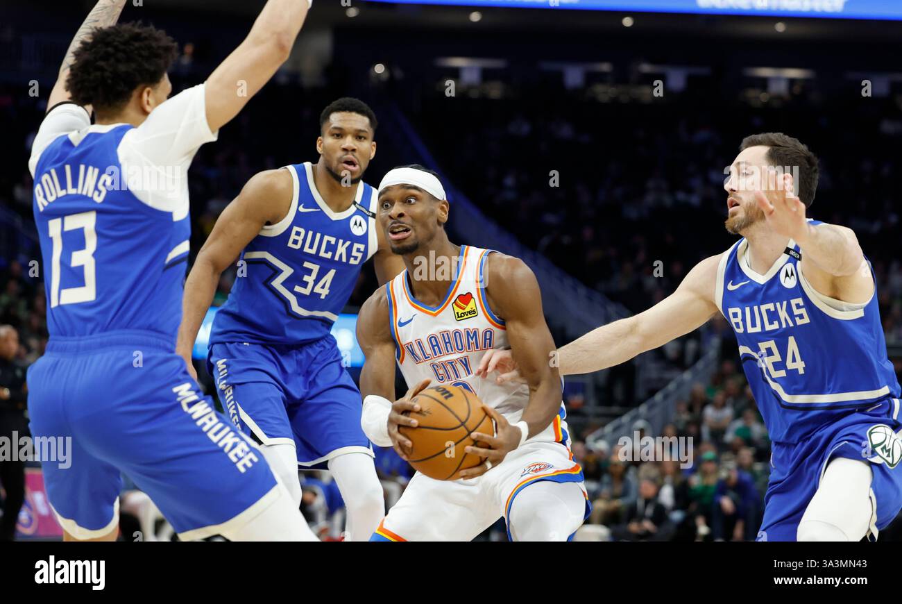 Oklahoma City Thunder's Shai Gilgeous-Alexander, second from right ...