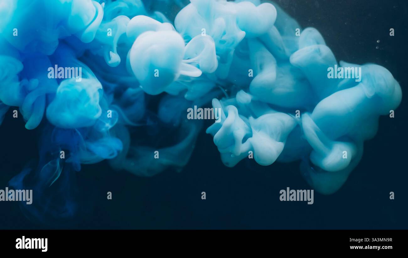 Cloud dye. Fog ink flow. Color pigment drop dissolve blur puff shot ...