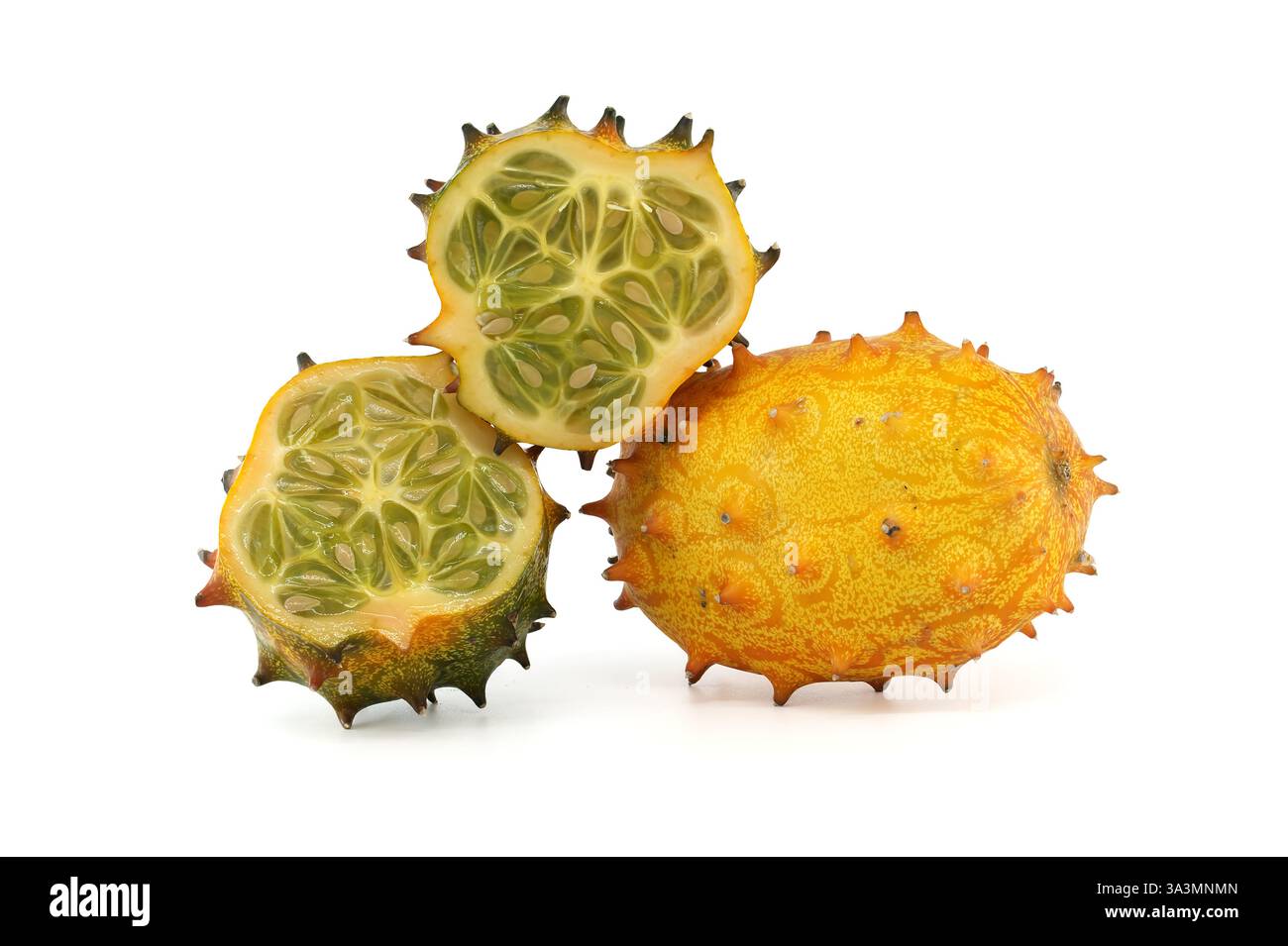 Detailed image showcasing a vivid kiwano melon, also known as horned ...