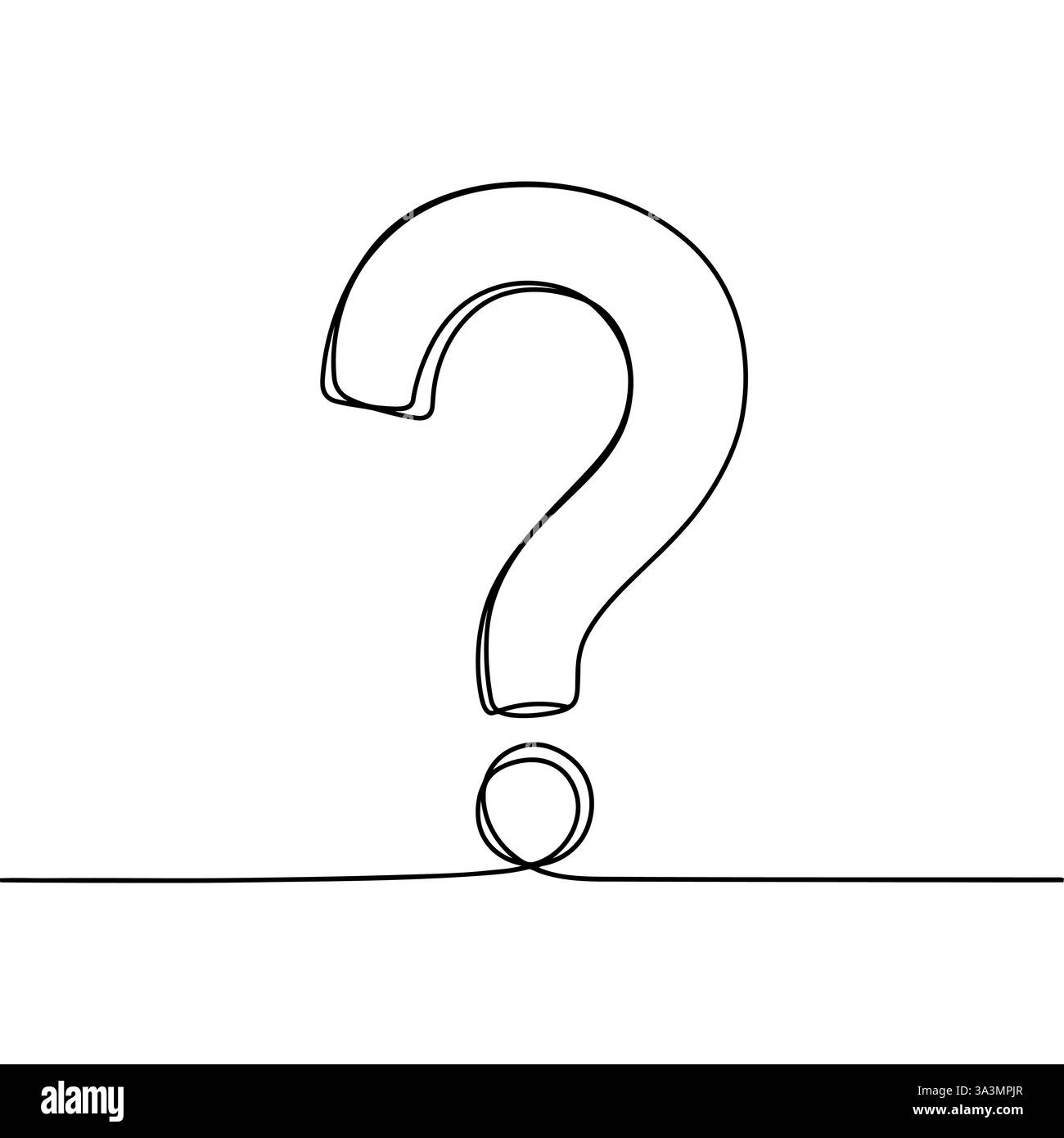 Question mark linear background. One continuous line drawing of ...