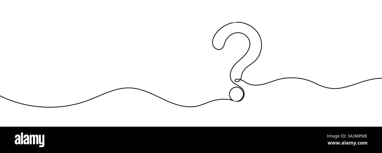 Continuous line Question mark icon in sketch style. Hand drawn ...