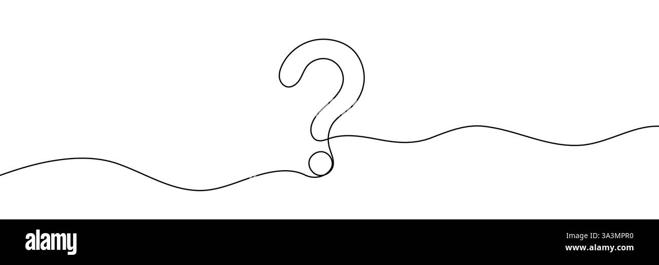 Continuous line Question mark icon in sketch style. Hand drawn ...