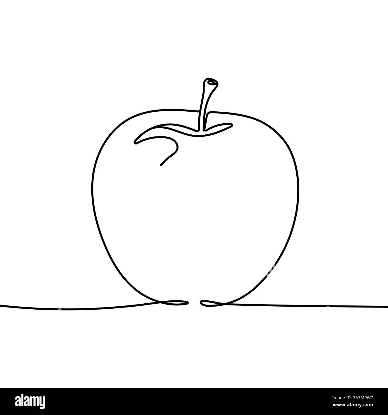 Apple continuous line drawing, Hand drawn Editable stroke Stock Vector ...