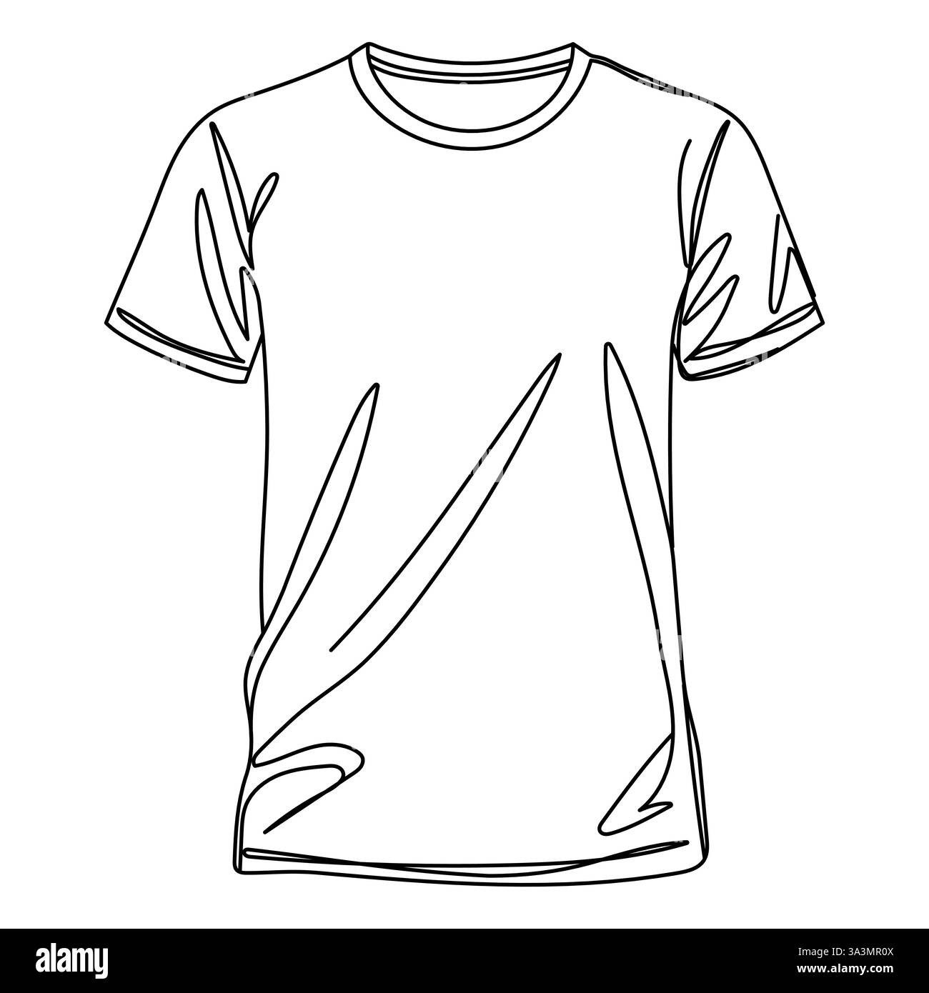 Doodle Line T-Shirt Sketch Illustration. Editable vector One Line Drawn ...