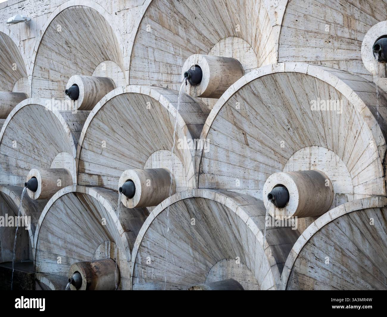 Scene of Yerevan Cascade building complex, detail of fountain ...