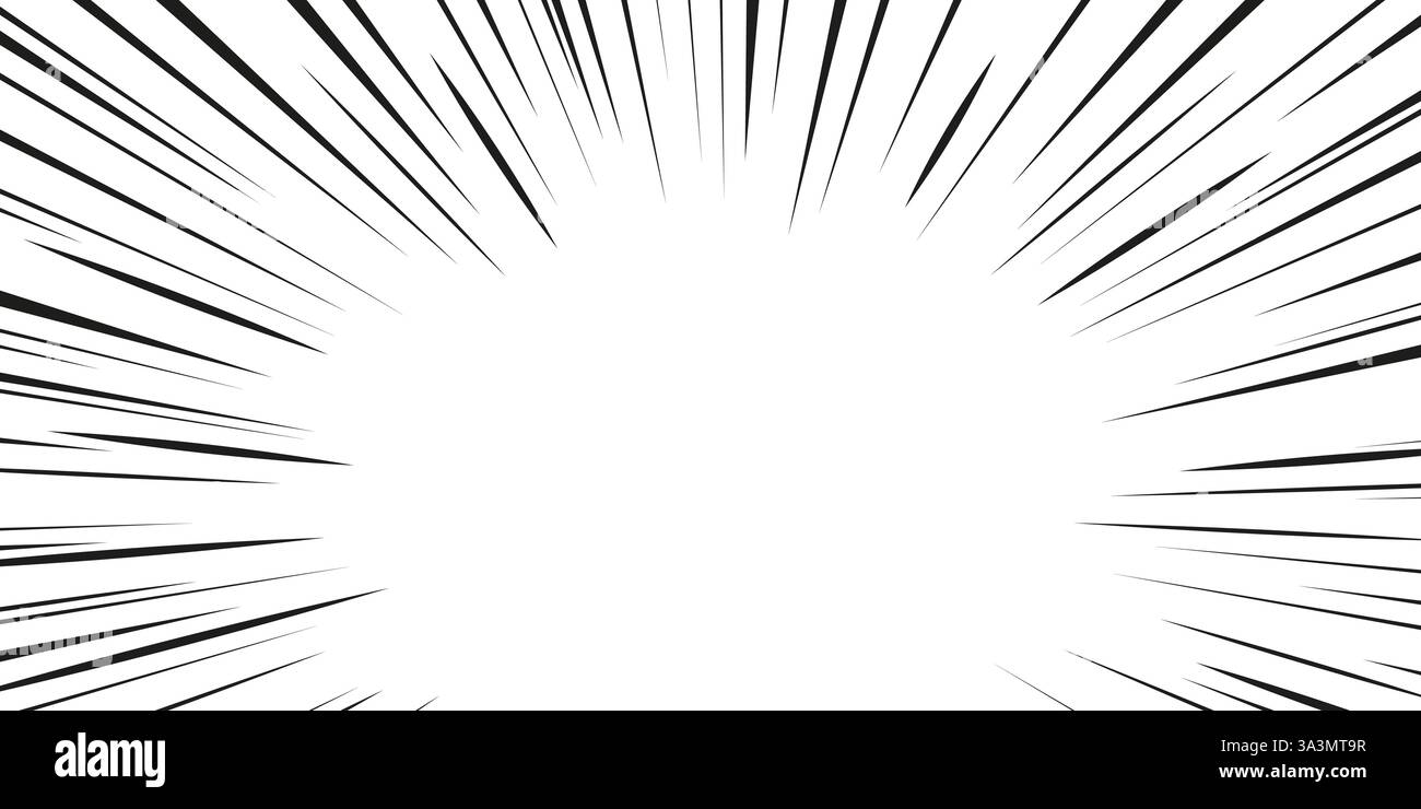 Anime speed lines on white background. Vector cartoon illustration of ...