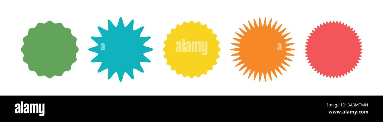 Zigzag edge round shapes collection Stock Vector Image & Art - Alamy