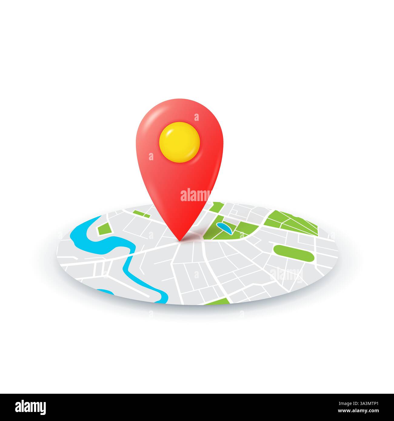 City map navigation icon with 3d point marker Stock Vector Image & Art ...