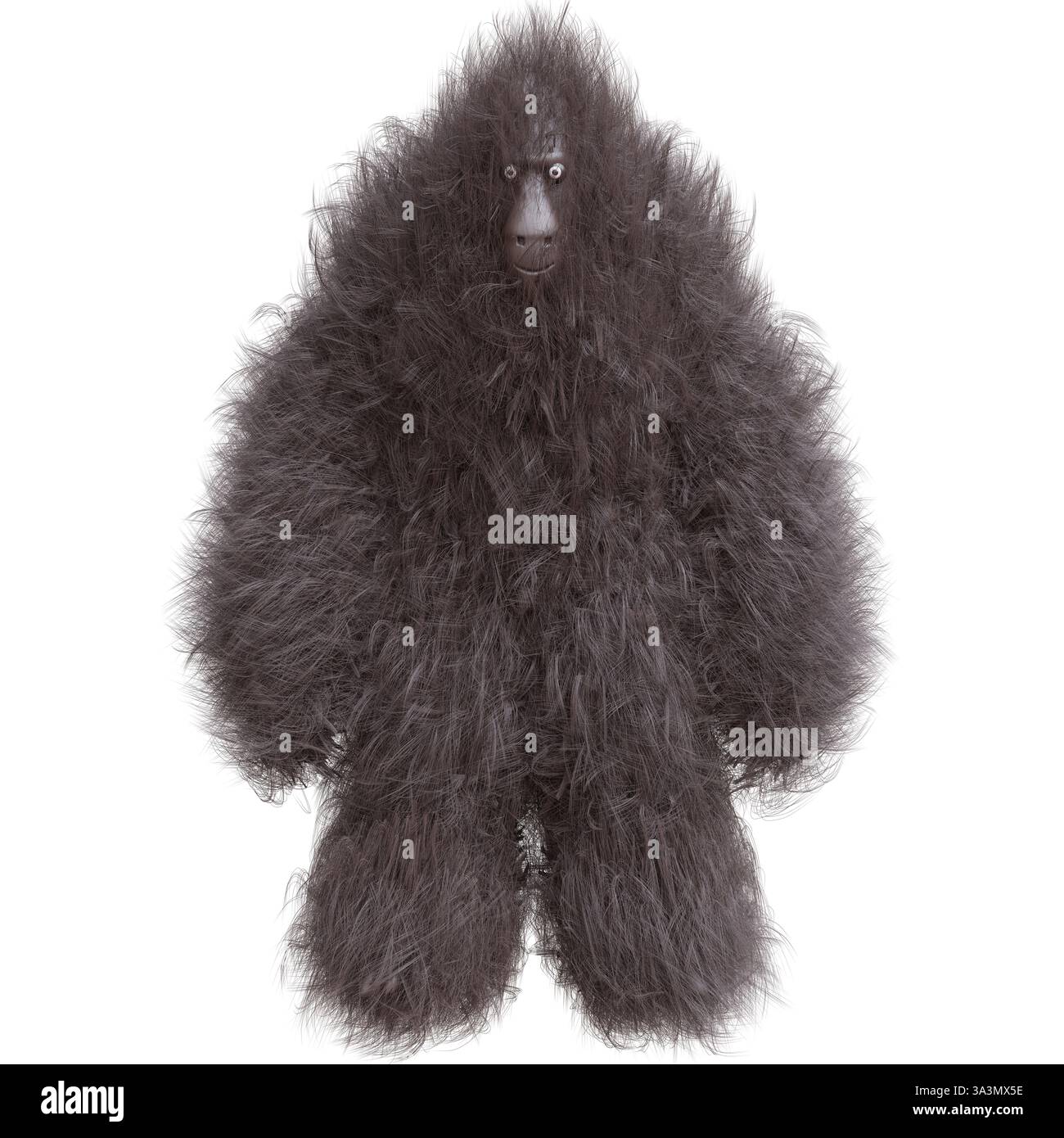 Bigfoot, sasquatch isolated on white. Large hairy mythical creature, 3d ...