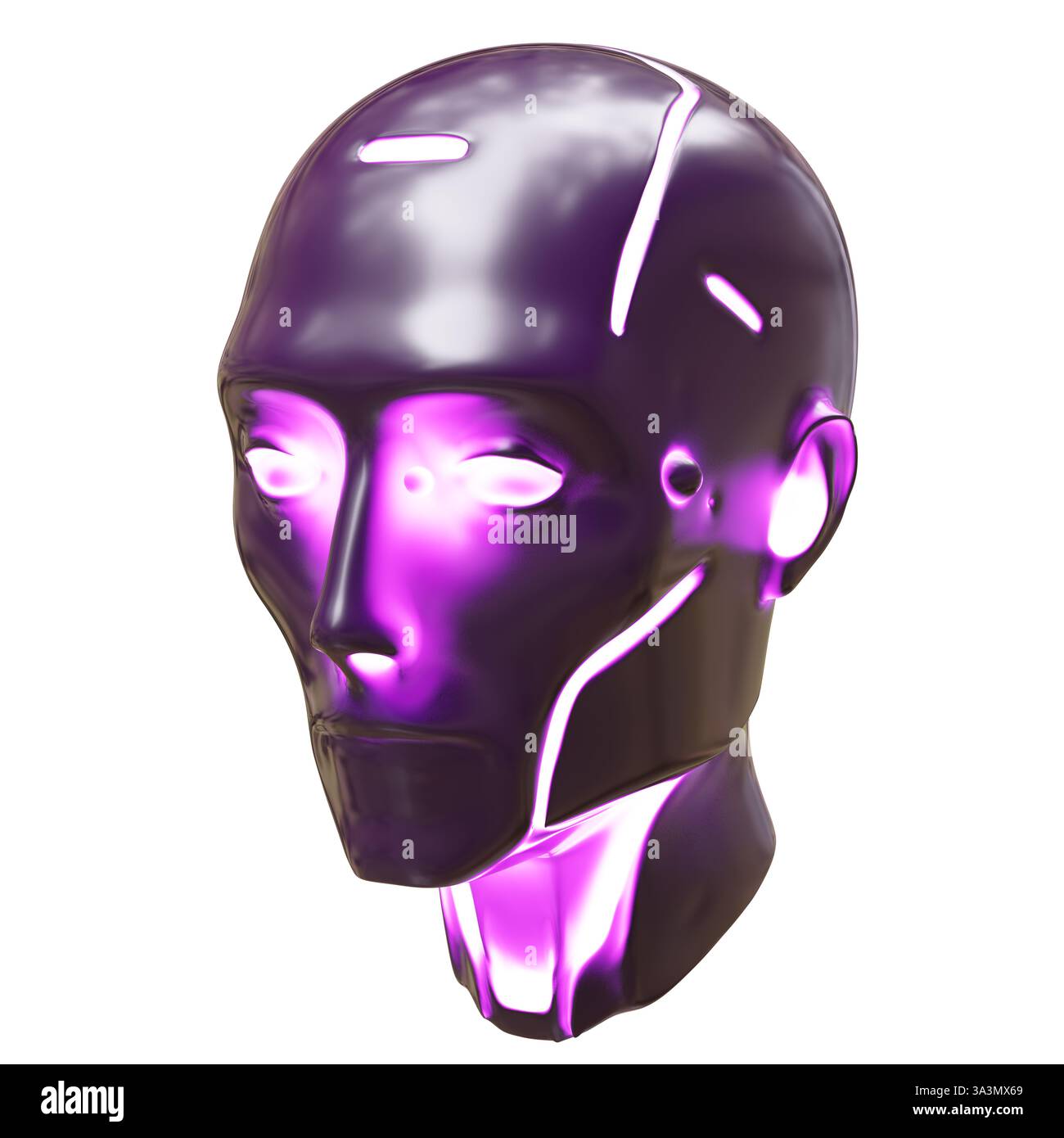 Robot head isolated on white. Humanoid face. Artificial Intelligence ...