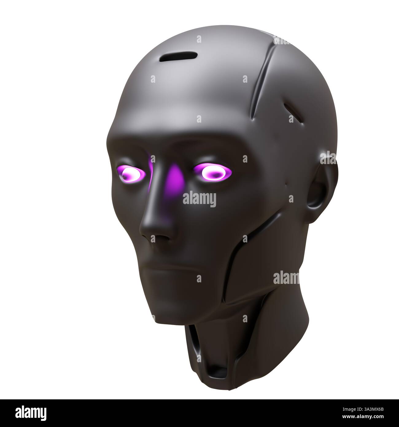 Robot head isolated on white. Humanoid face. Artificial Intelligence ...