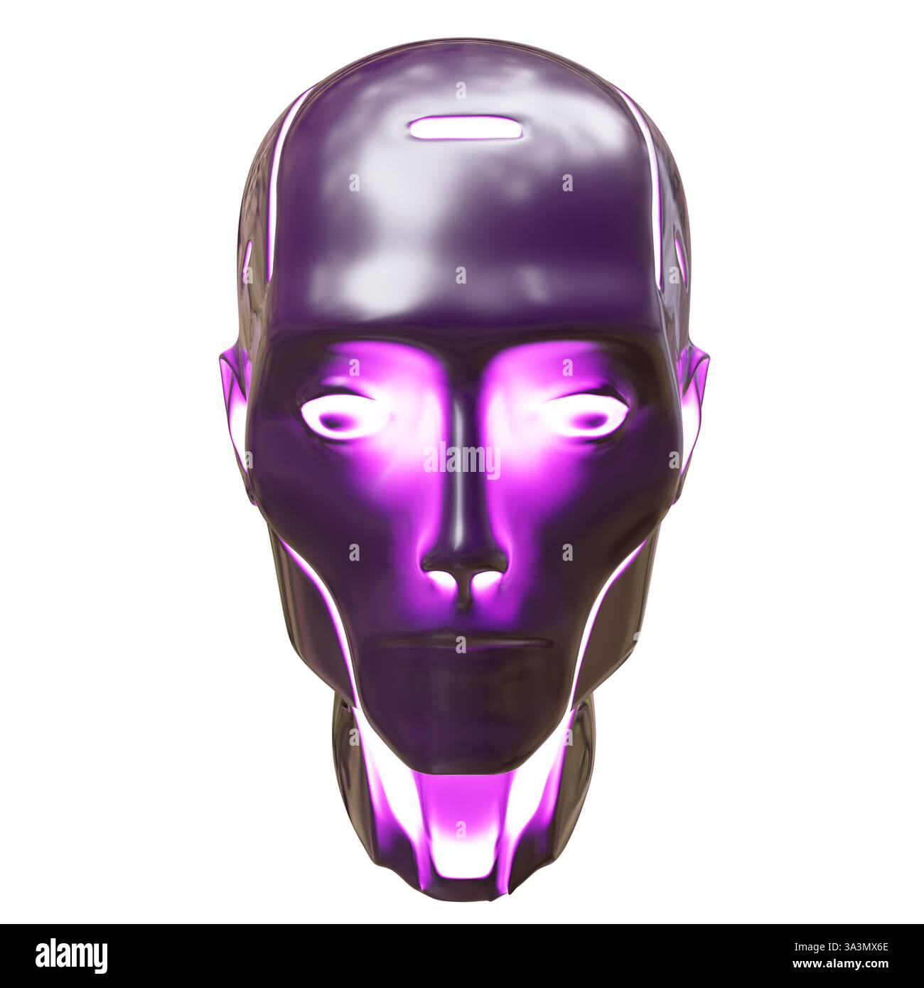 Robot head isolated on white. Humanoid face. Artificial Intelligence ...
