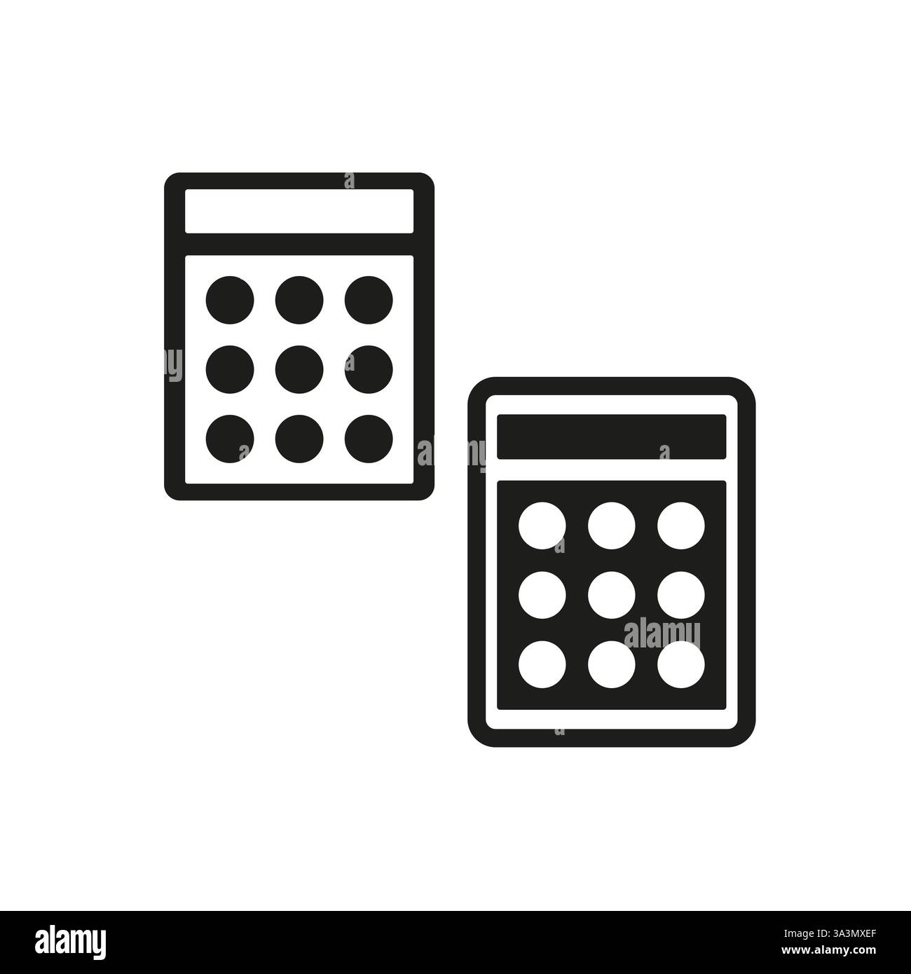 Calculator icon. Number pad symbol. Arithmetic tool illustration ...