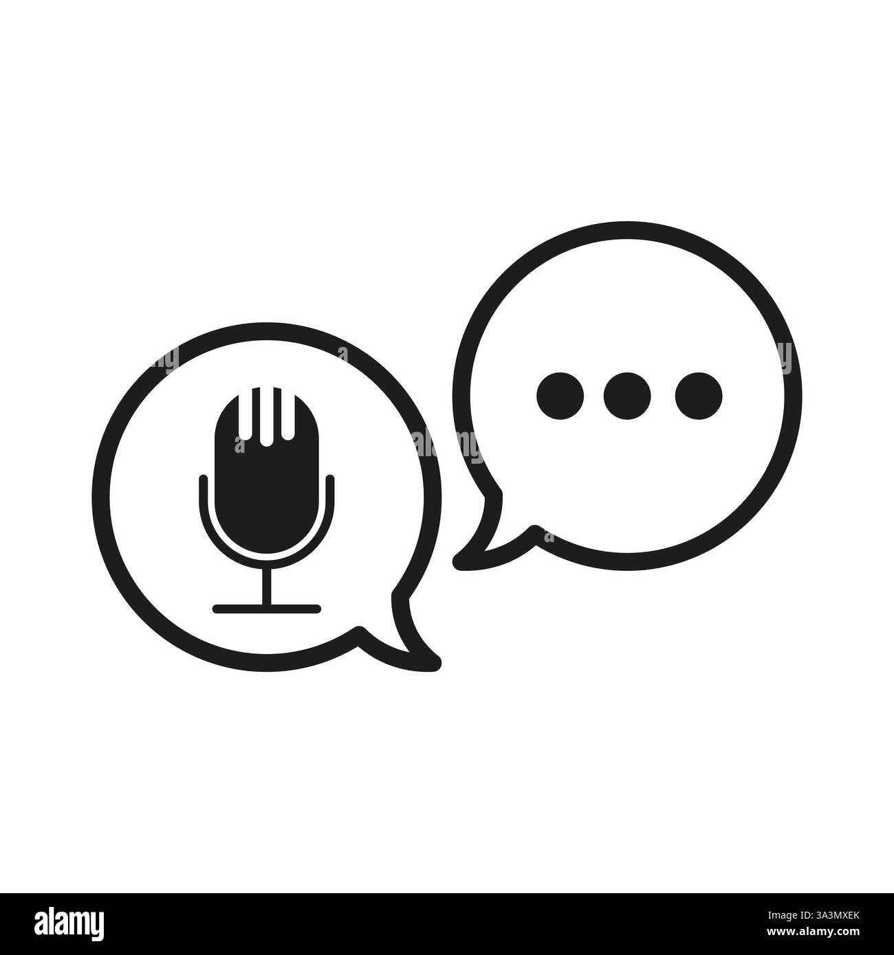 Speech bubble icons. Voice message symbols. Black minimal graphics ...