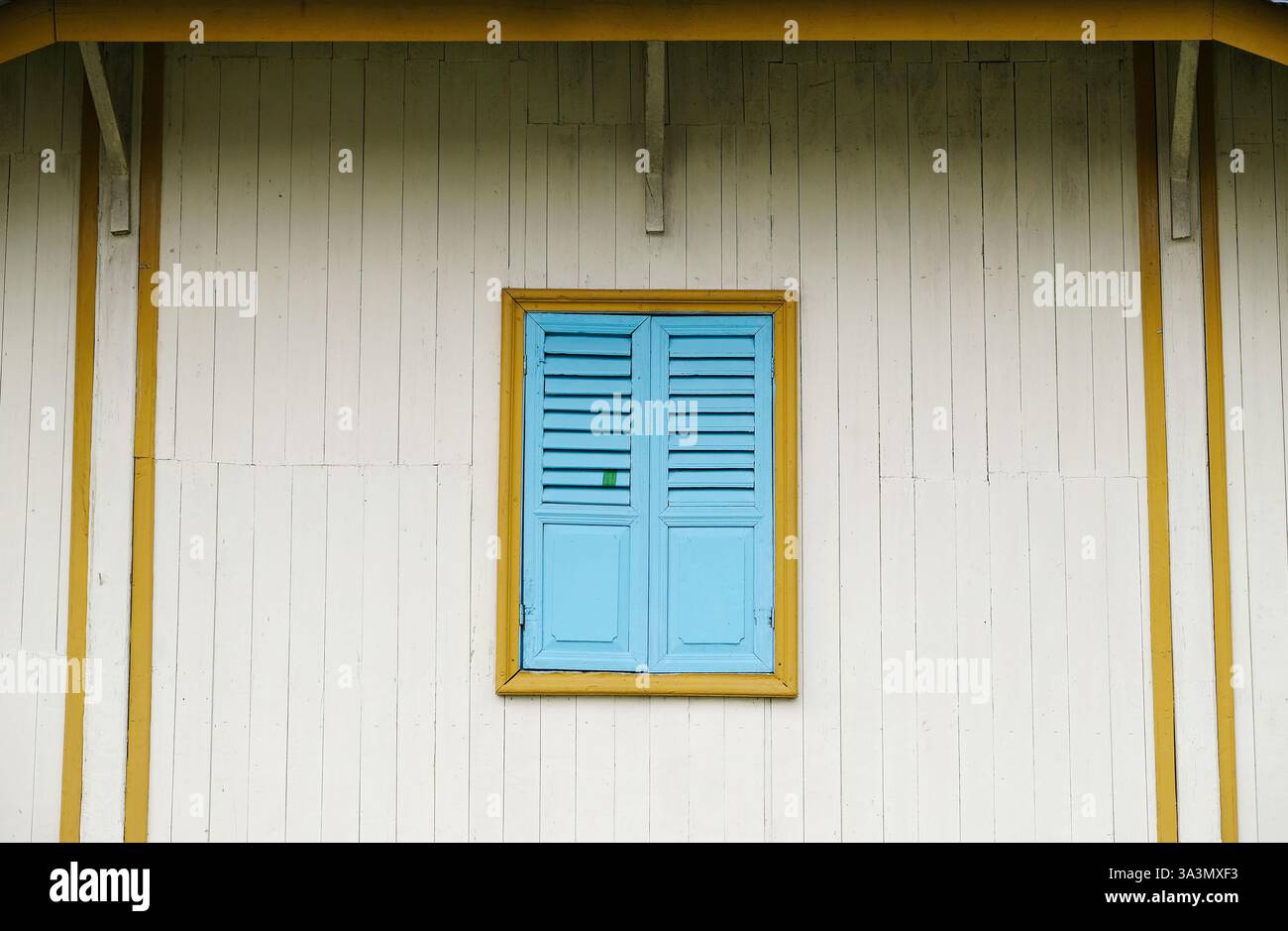 Close-up window of Tuan Kadi's historic house in Pekanbaru, Riau Stock ...