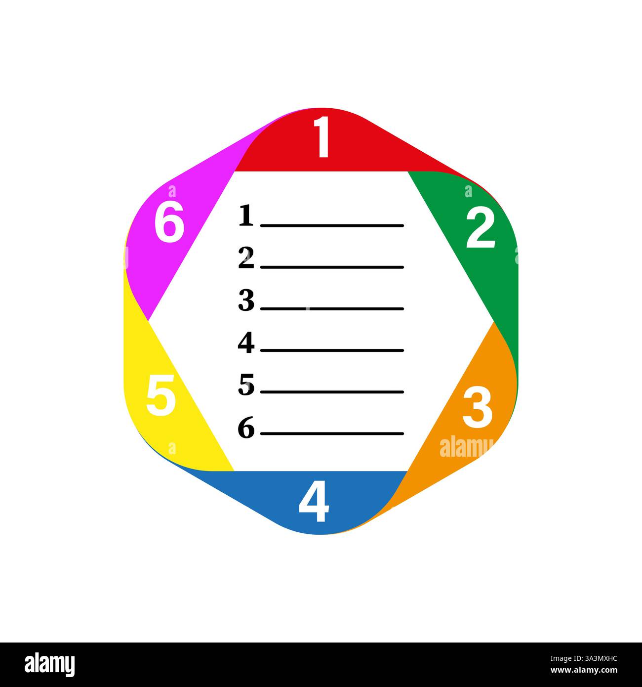 Hexagonal Numbered Chart Colorful Infographic Template Structured
