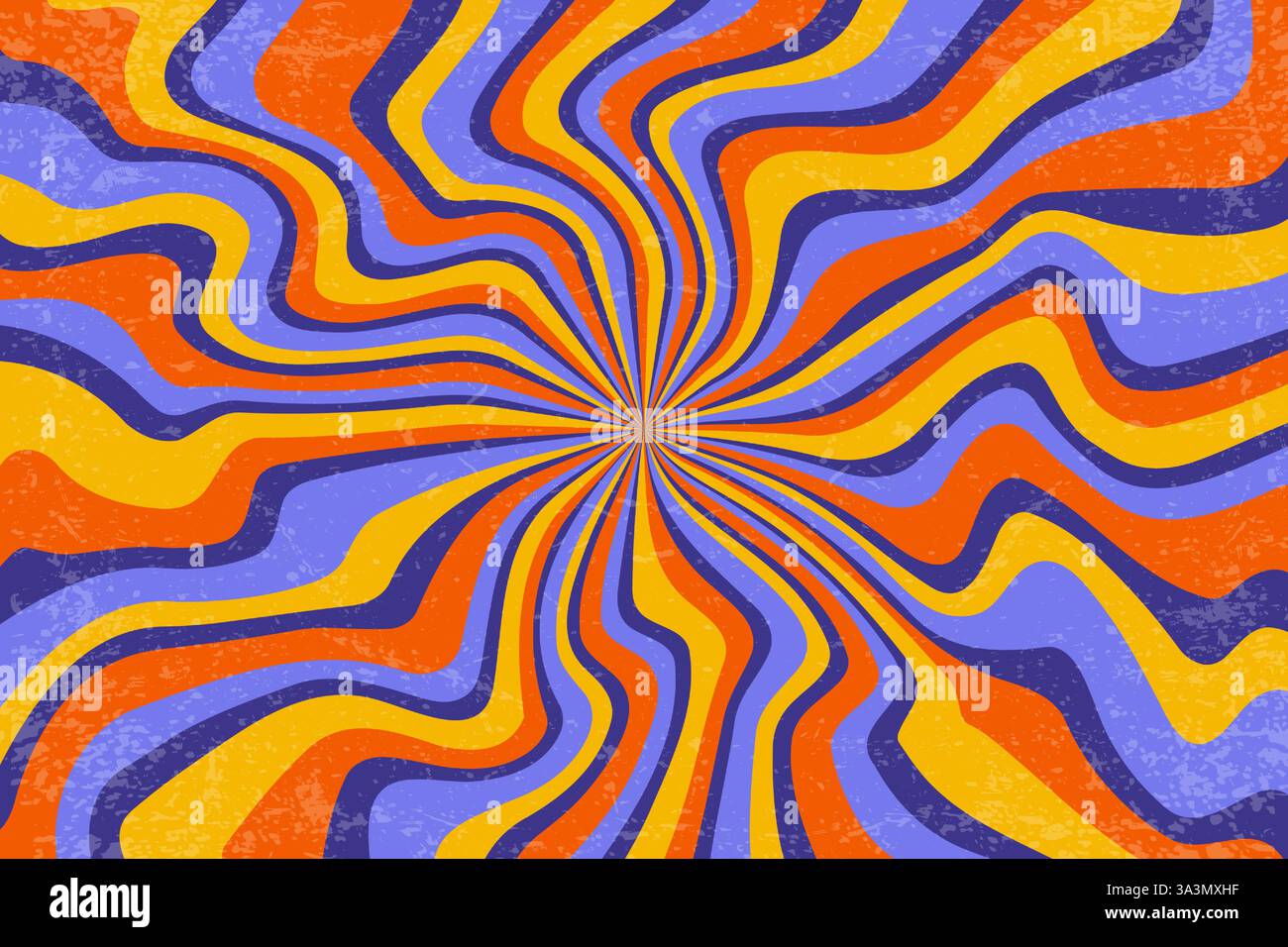 Retro background with spiral bright sunburst. Vector swirl textured radial pattern with rays ...
