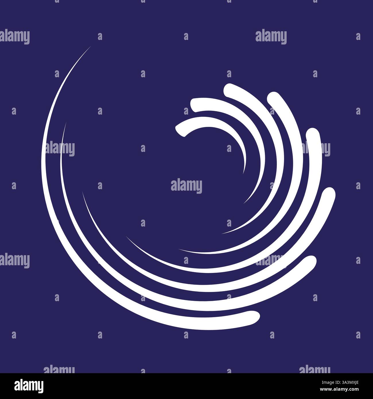 Abstract blue spiral. Futuristic circular motion. Vector smooth swirl ...