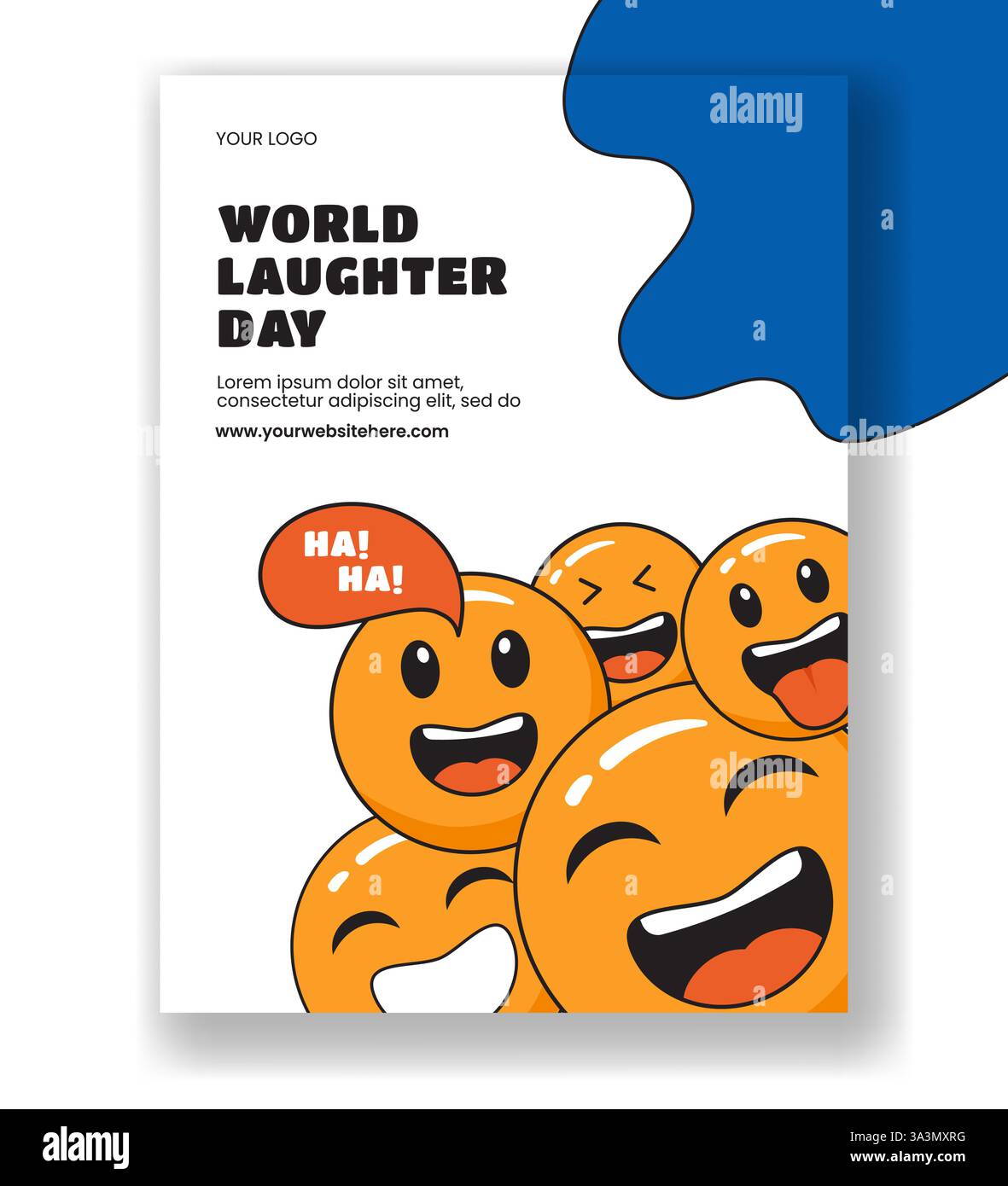 Fun Cartoon Background for World Laughter Day Social Media Vertical ...