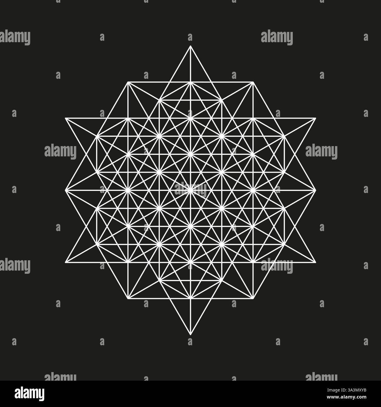 Geometric star grid. Abstract pattern illustration. White black ...