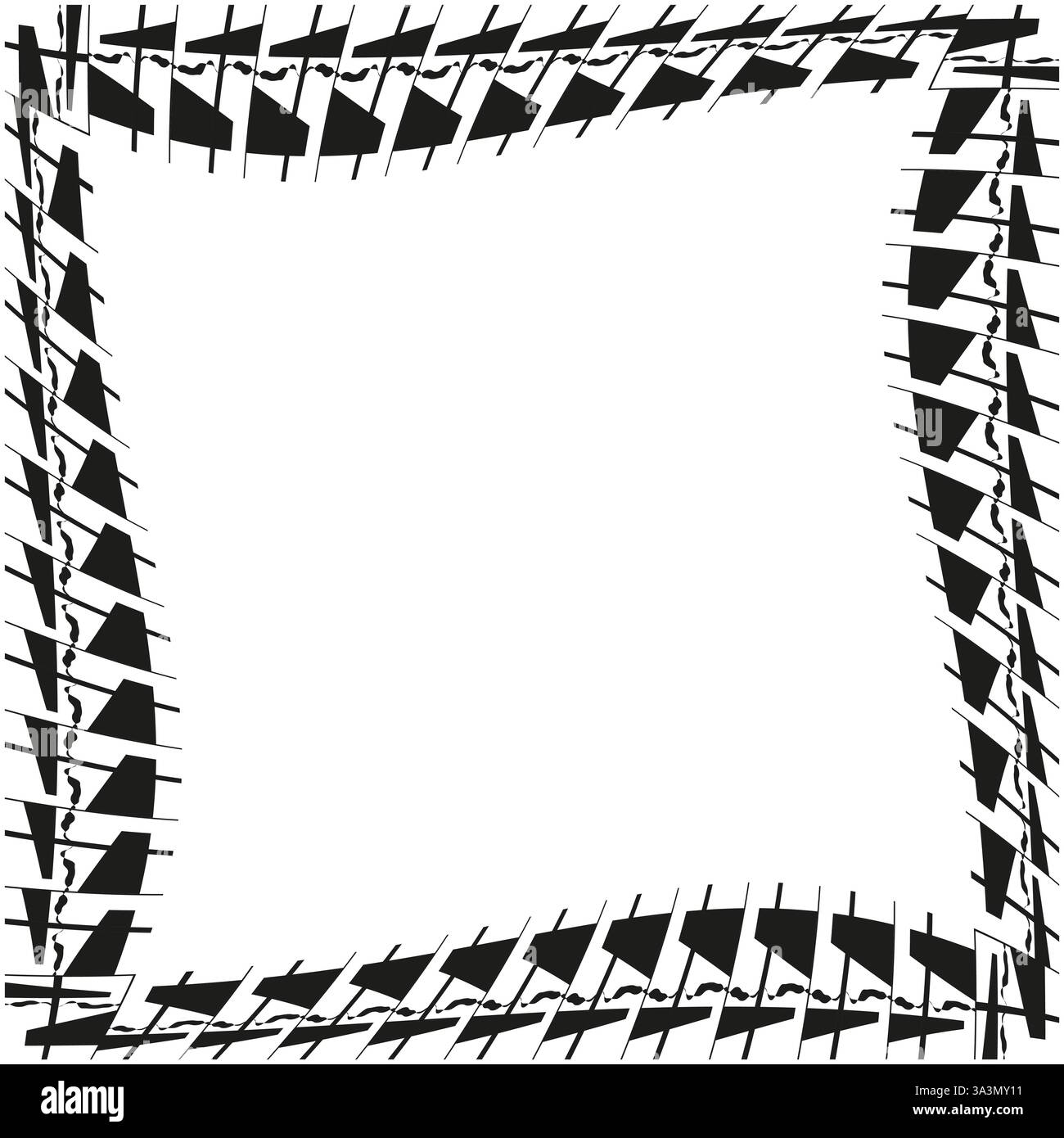 Spike frame icon. Black vector symbol. Angular line shape. White ...