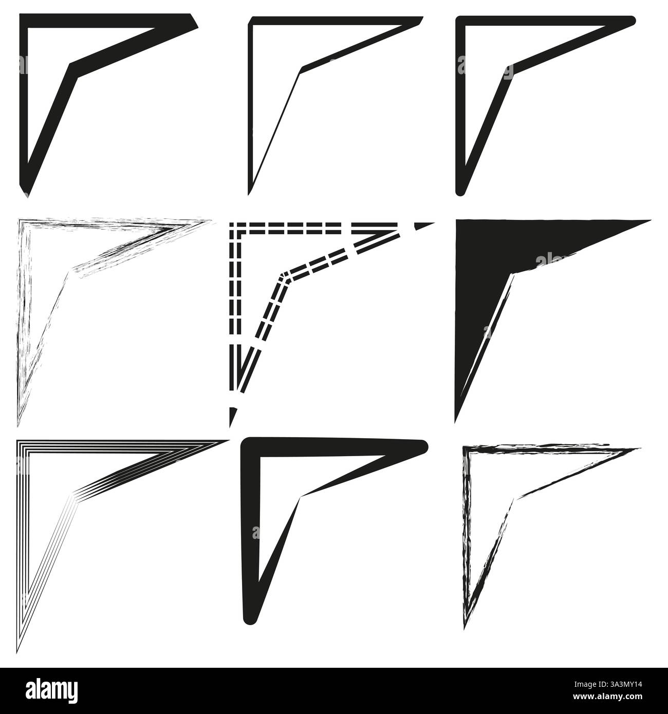 Corner frame set. Sharp angle design. Decorative border shapes ...