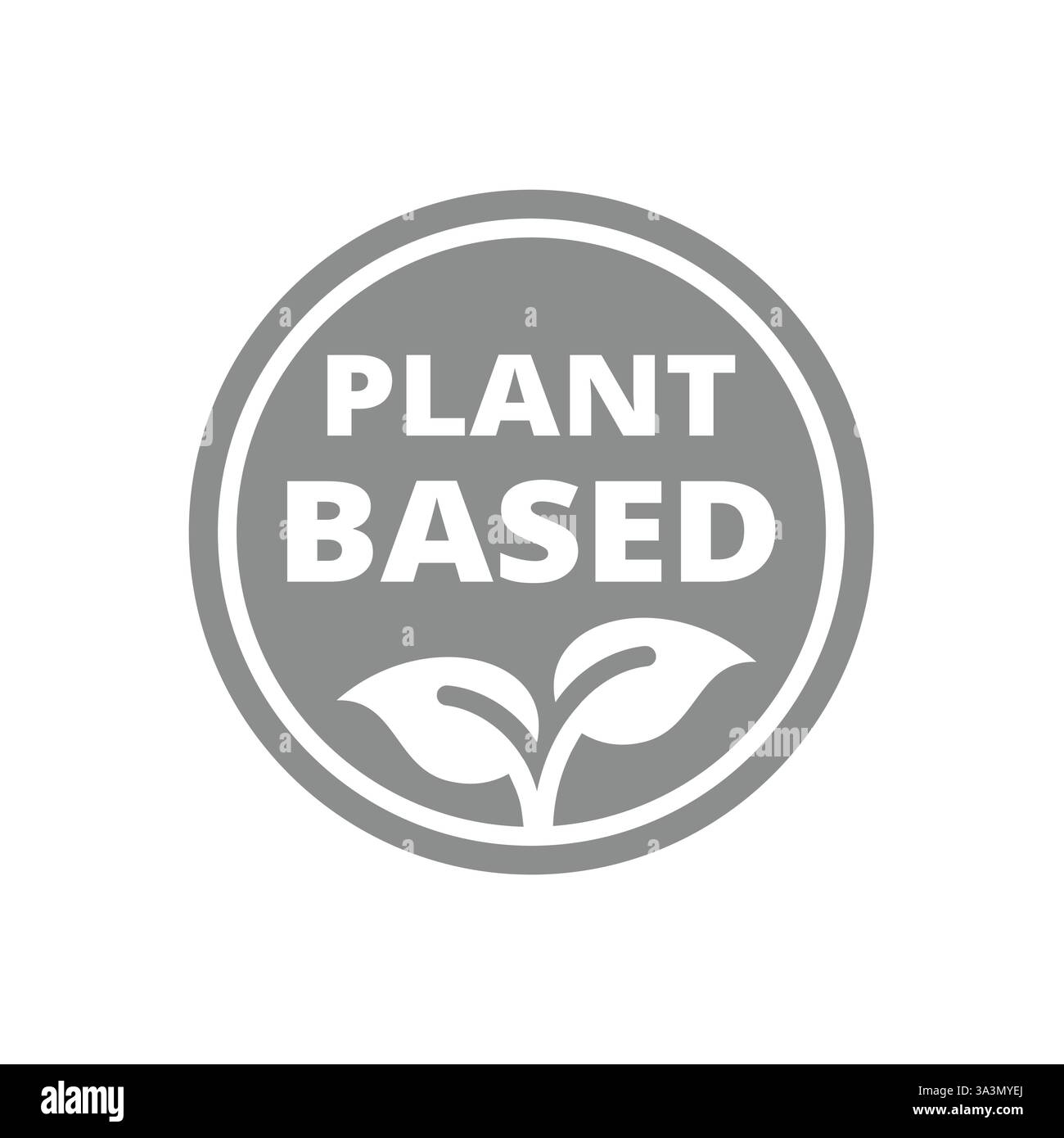 Plant based product vector label. Sticker for food, material or fabric ...