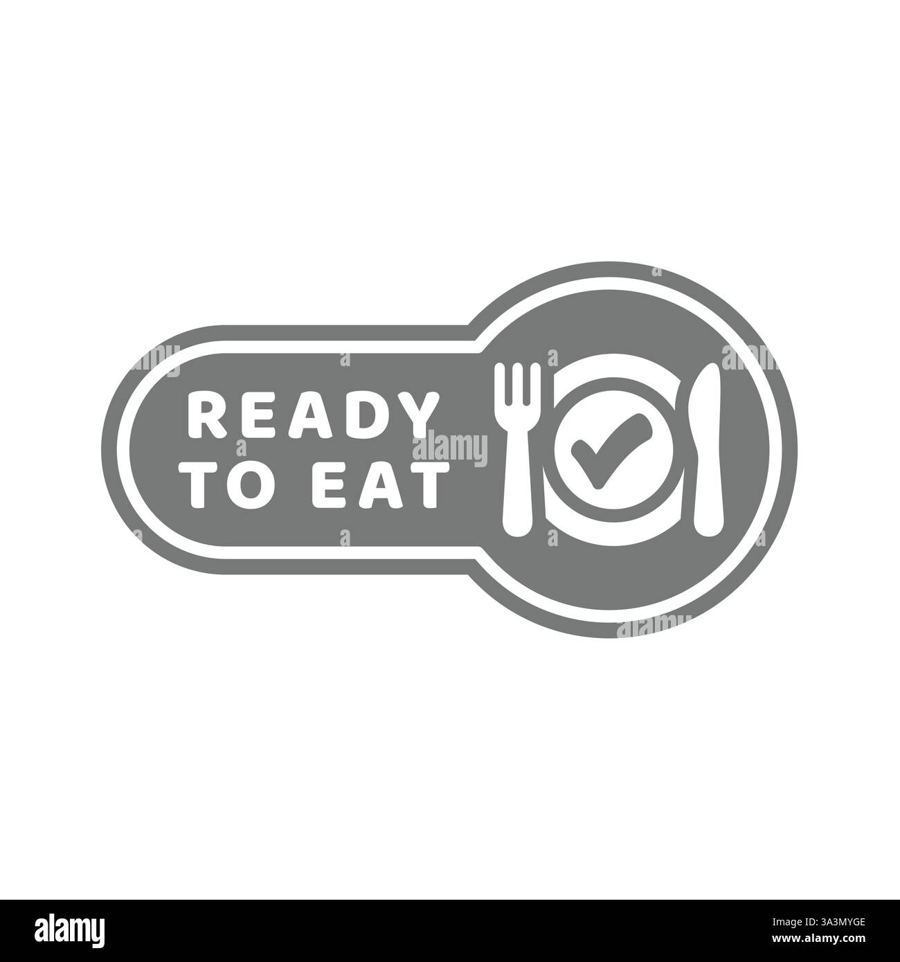 Ready to eat vector label. Sticker for food products and meals Stock Vector Image & Art - Alamy